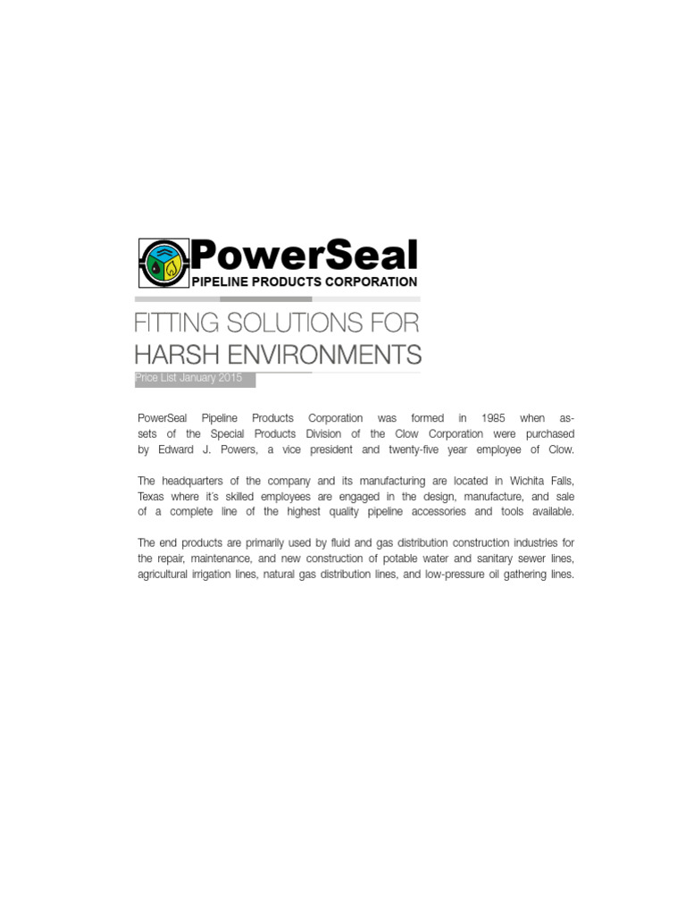 powerseal-web-page | PDF | Pipe (Fluid Conveyance) | Steel