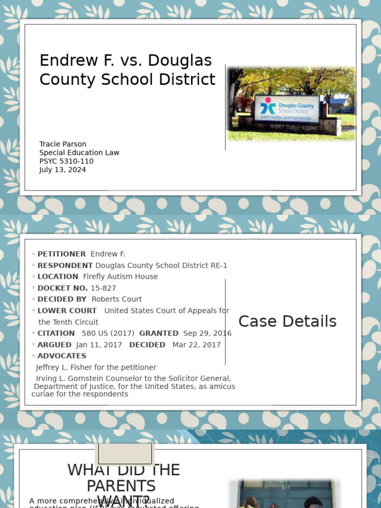 Endrew F. Case: IDEA Ruling Summary | PDF | Individualized Education ...