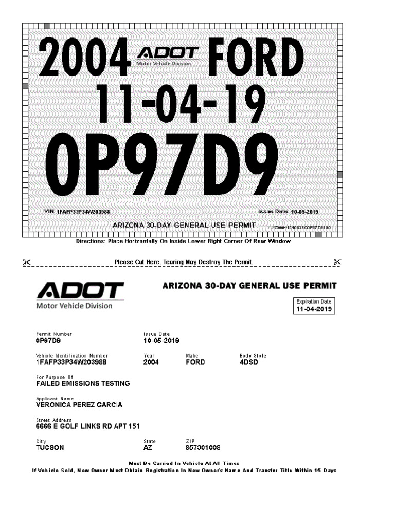 30-Day General Use Permit | PDF