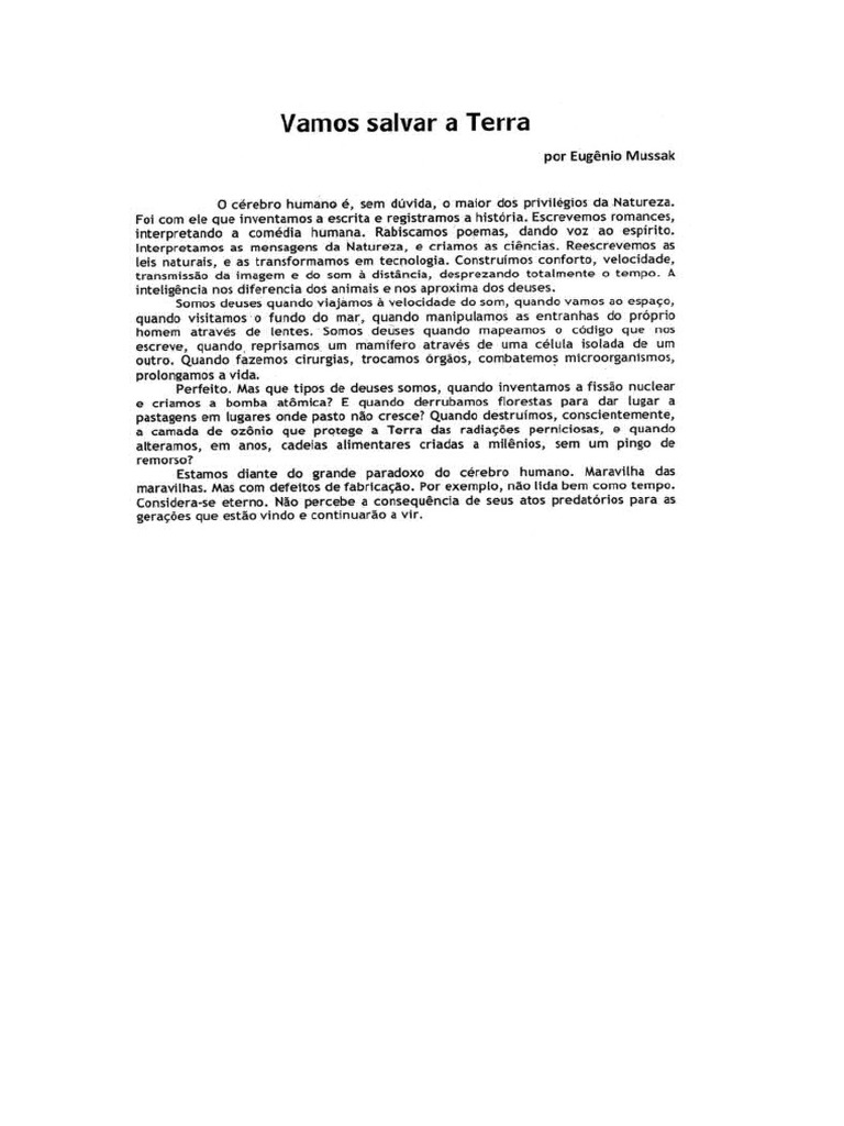 Texto Vamos Salvar A Terra | PDF