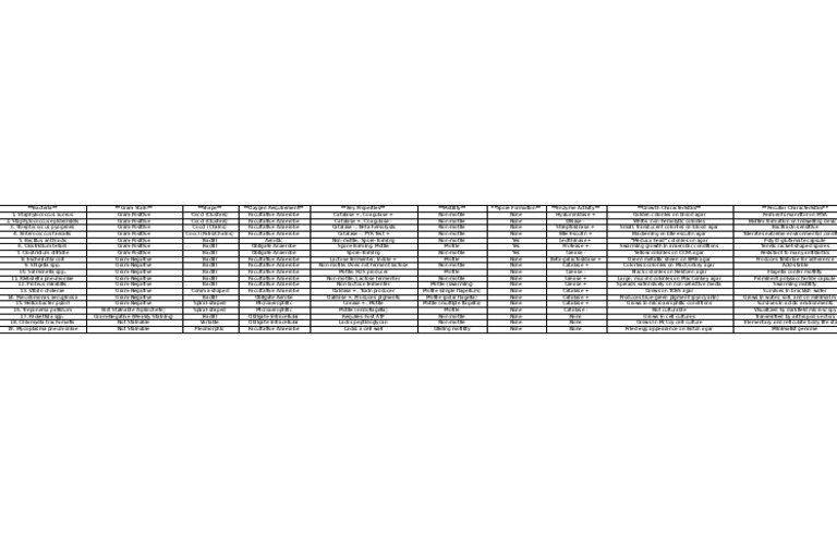 Overview of Bacterial Characteristics | PDF | Bacillus | Gram Positive ...