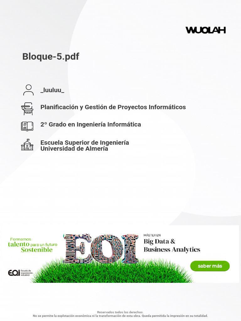 wuolah-free-Bloque-5 | PDF | Gestión de proyectos | Diferencia