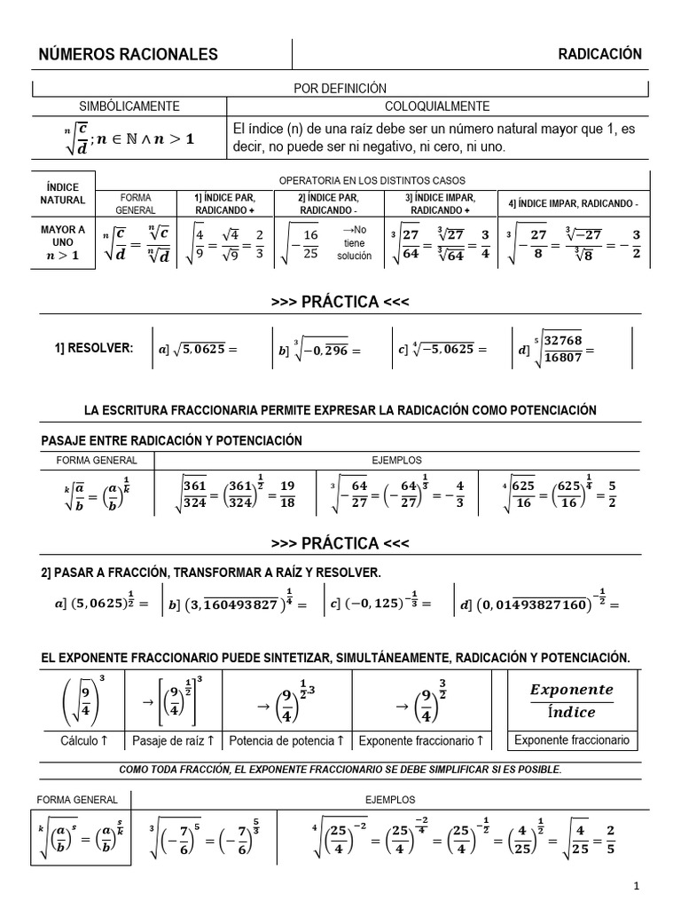 N-meros Racionales. P5. Radicaci-n. 2024 | PDF | Matemáticas | Números