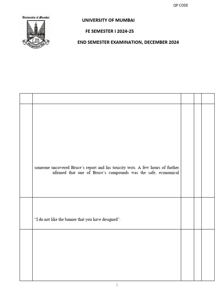 1 Sample QP Uom Fesem I 24 25 | PDF