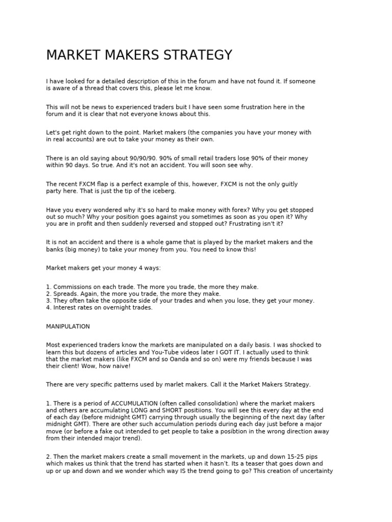 Market Makers Strategy | PDF | Private Sector