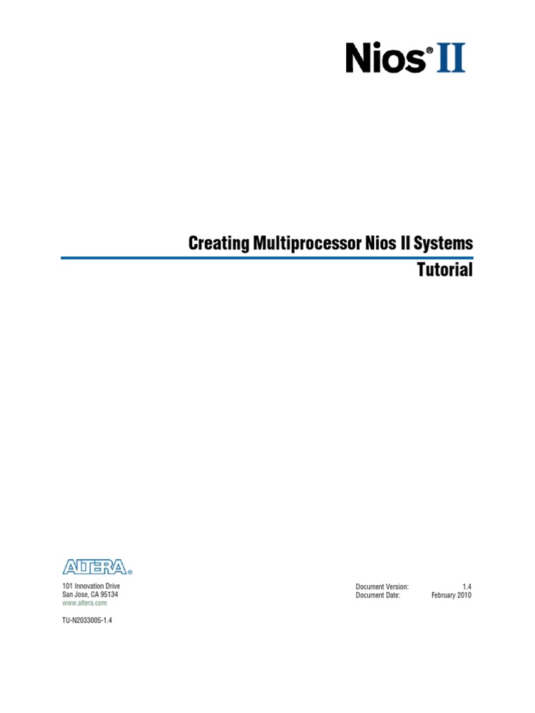 TT Nios2 Multiprocessor Tutorial | PDF | Booting | Computer Data Storage