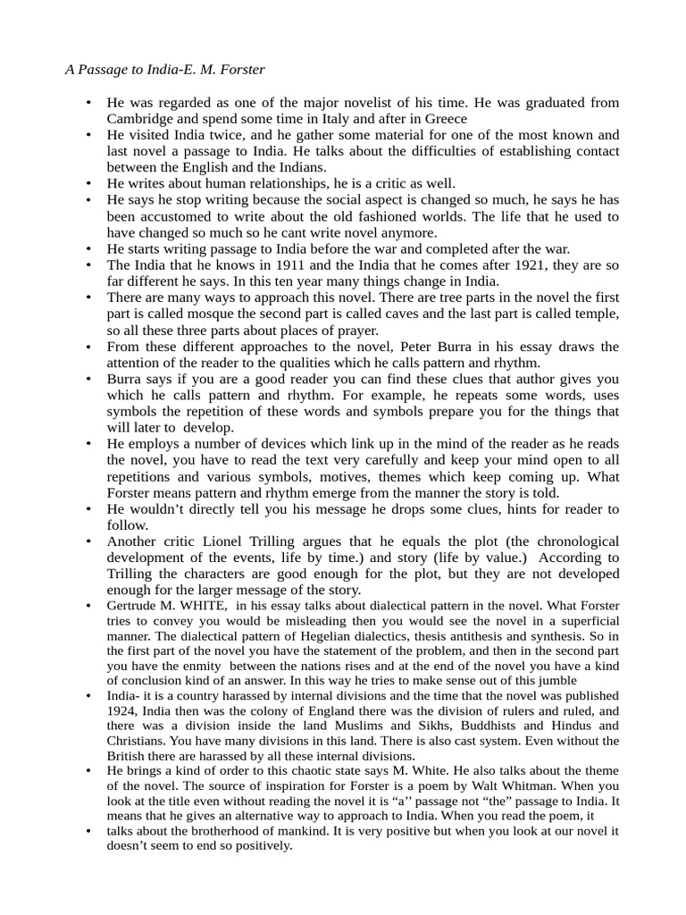 Understanding Forster's India | PDF