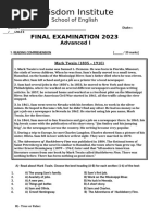 Forrest Gump - Final Test | PDF