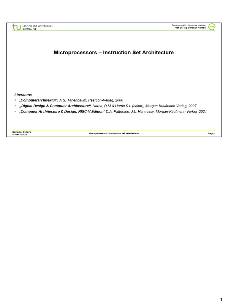 11 - Instruction Set Architecture - 2024 | PDF | Computing | Integrated ...