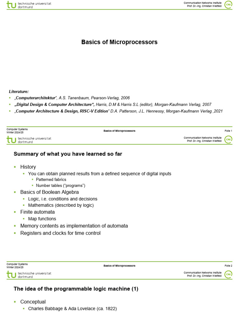 10 - Basics of Microprocessors-2024-Linked | PDF | Central Processing ...