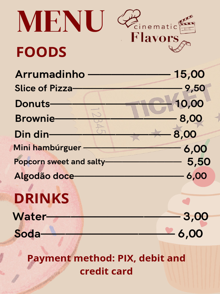 Menu of Foods and Drinks Prices | PDF