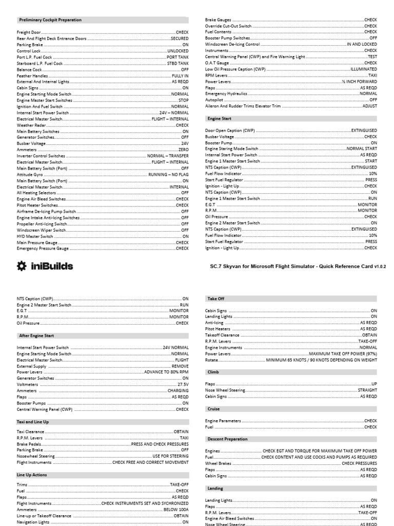 Skyvan QRC | PDF | Brake | Engines
