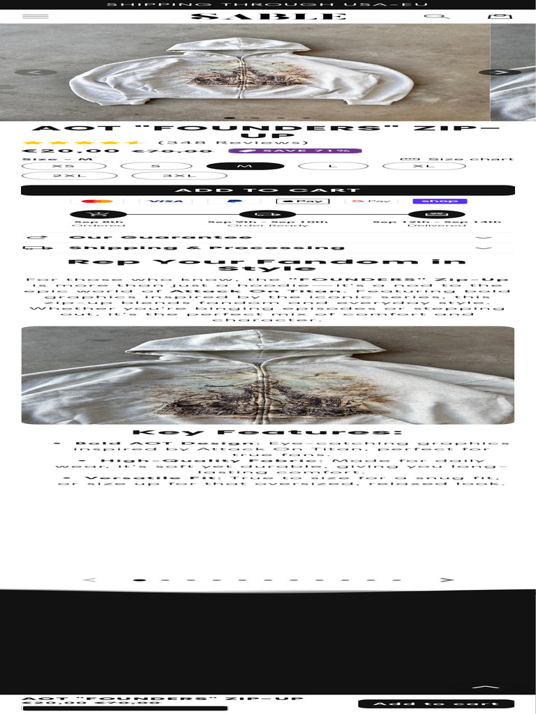 Aot Founders Zip-Up - Sable | PDF