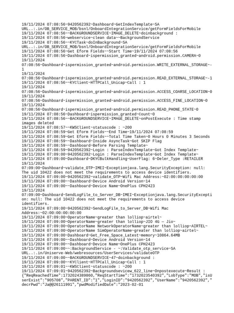 Mobile Log | PDF | Internet | Computing