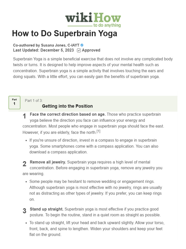 Superbrain Yoga: A Step-by-Step Guide | PDF