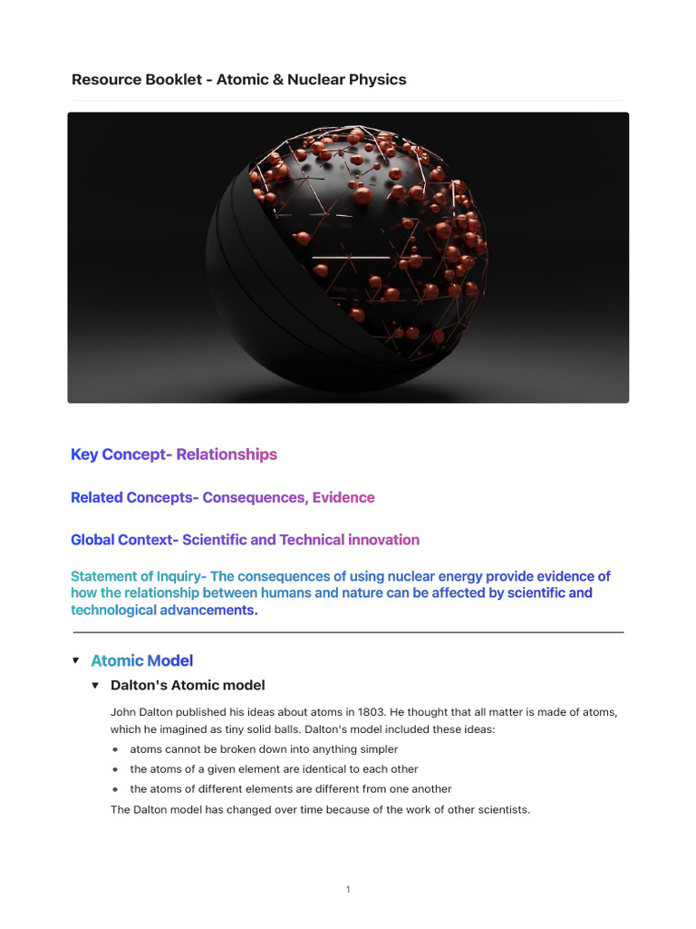 Structure of the Atom Overview | PDF | Atomic Nucleus | Nuclear Physics