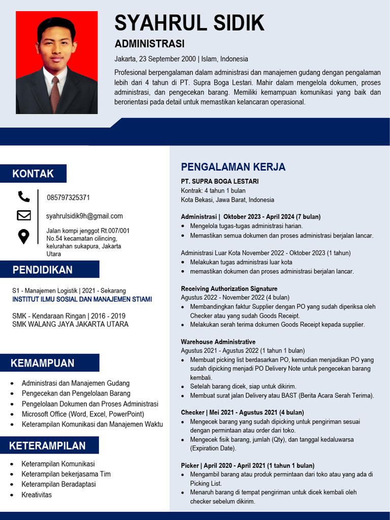 CV Administrasi dan Manajemen Gudang | PDF
