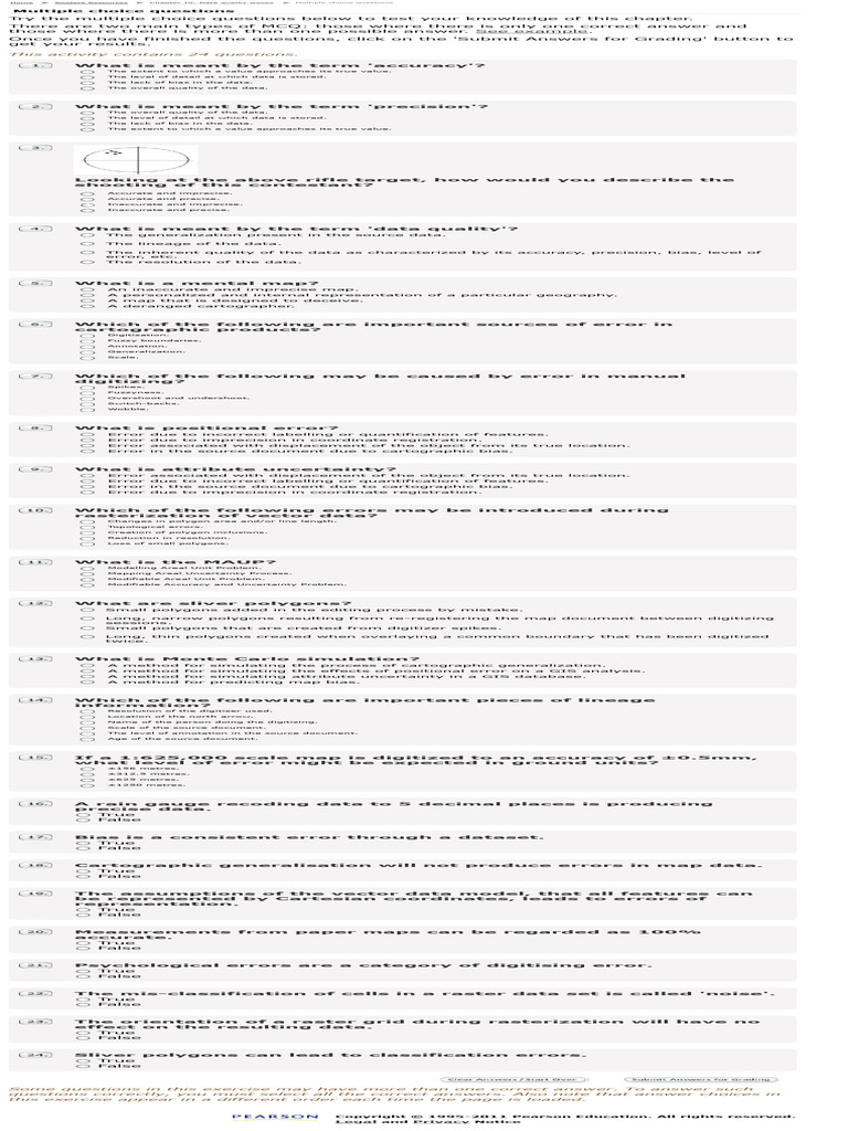 Multiple Choice Questions | PDF | Accuracy And Precision | Geographic ...