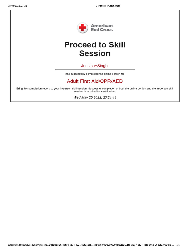 Adult First Aid/CPR/AED Online Completion | PDF