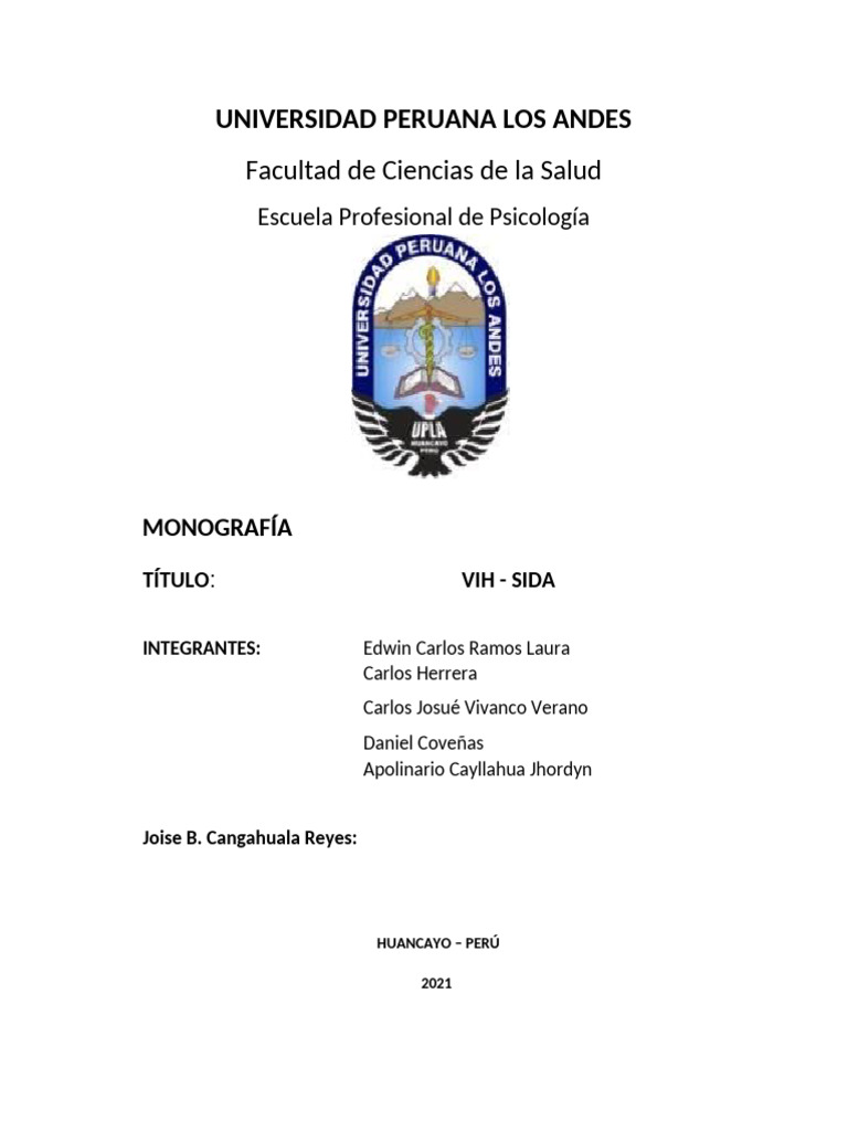 Monografia Del Vih-Sida Final | PDF | VIH | Manejo del VIH / SIDA