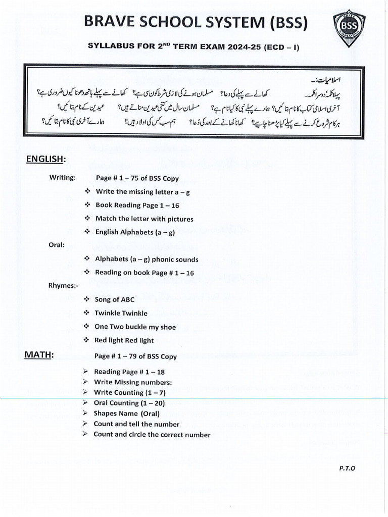 2nd Term Syllabus 24 | PDF