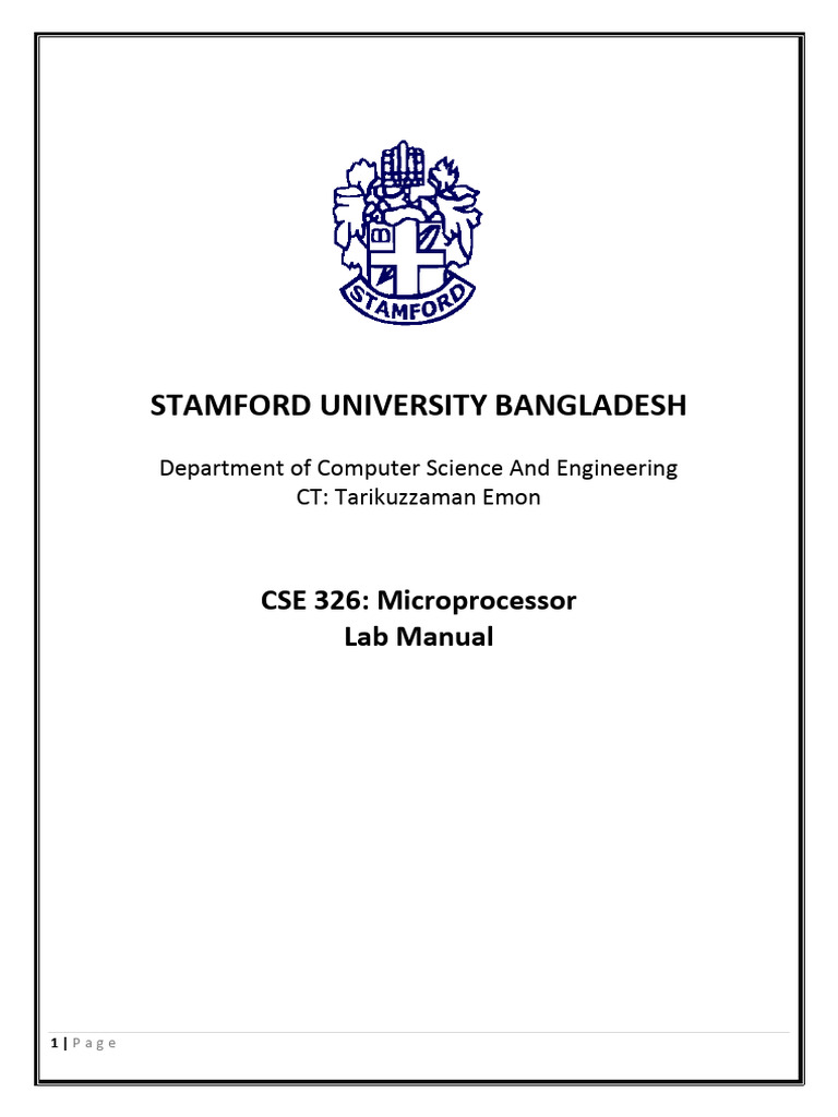 CSE - 328-Microprocessor - LAB - Manual-TE | PDF | Computer Engineering | Computing