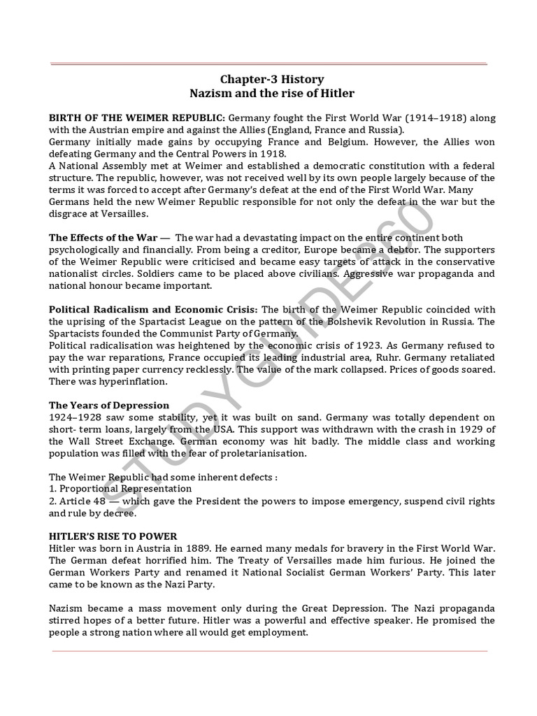 Rise of Hitler and Nazi Ideology | PDF | Nazi Germany | Weimar Republic