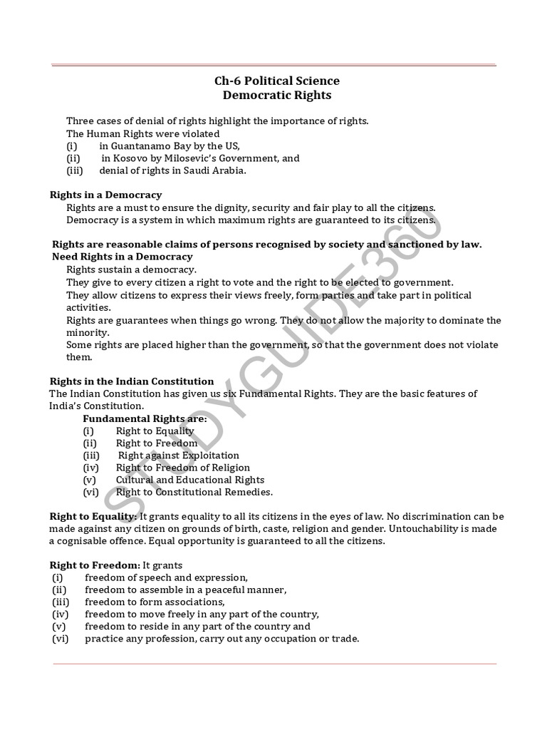 Rights in Democracy and the Indian Constitution | PDF | Social Ethics ...