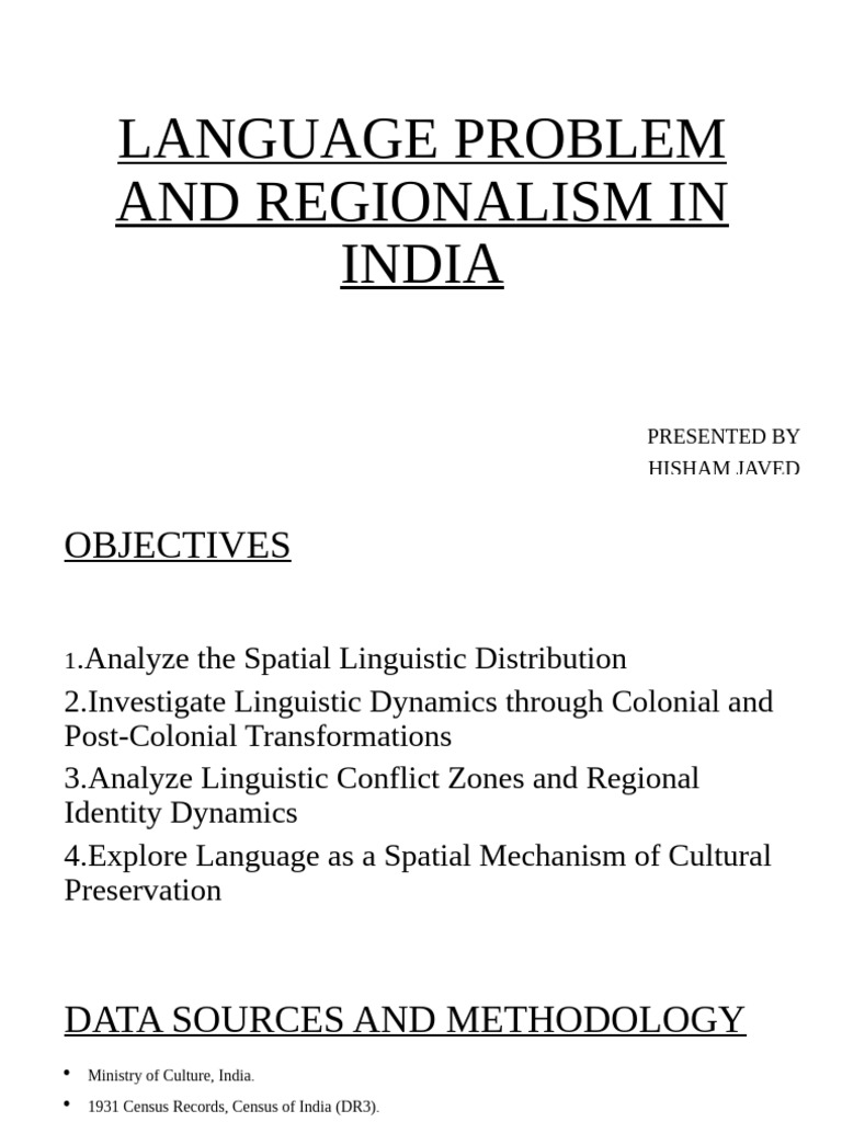Language Problem and Regionalism in India | PDF | Languages Of India ...