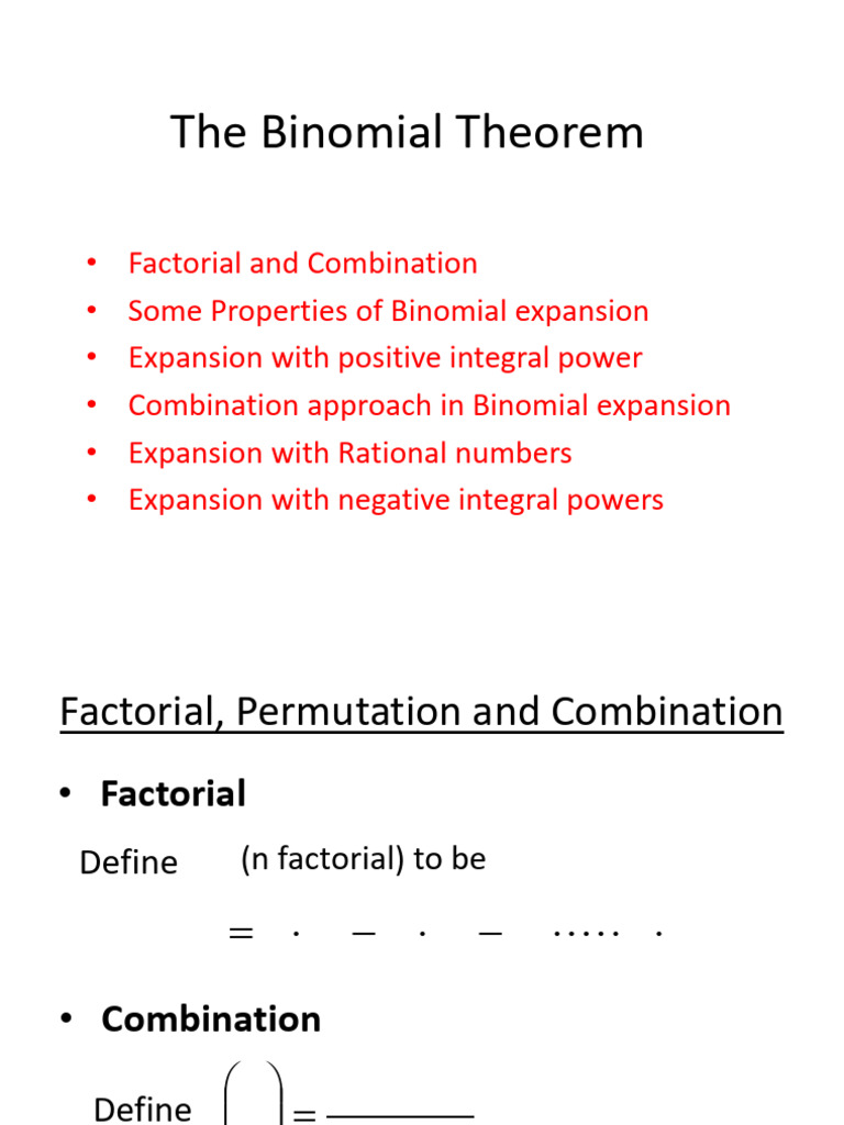 The Binomial Theorem - FSC114 Lecture Notes | PDF | Complex Analysis ...