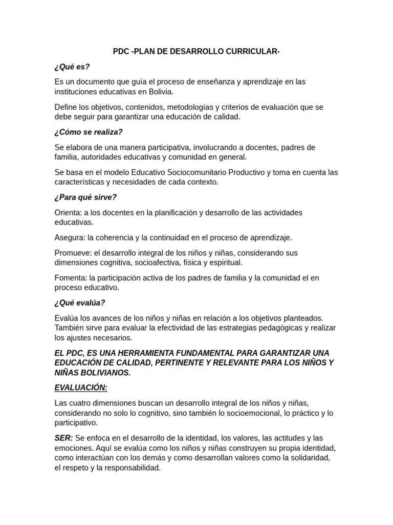 Respaldos Del PDC | PDF | Evaluación | Enseñando