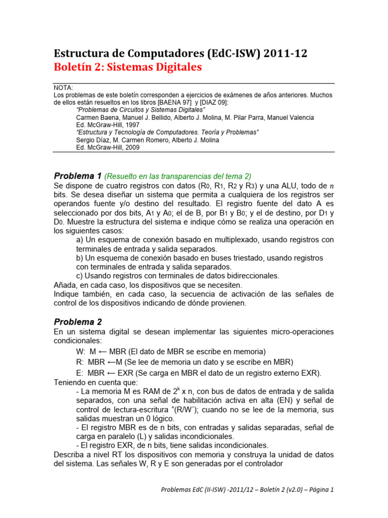 B2-Sistemas Digitales | PDF | Poco | Lavadora