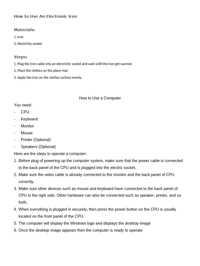 contoh teks procedure | PDF | Manufactured Goods | Input/Output