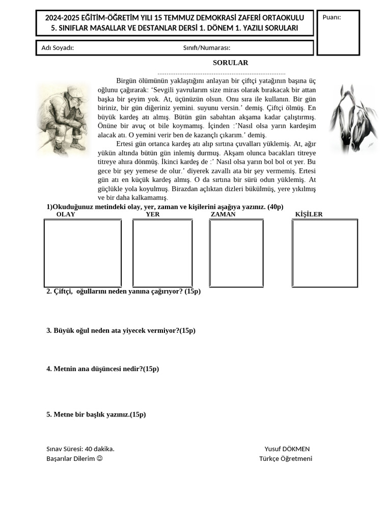 Masal Ve Destanlar | PDF