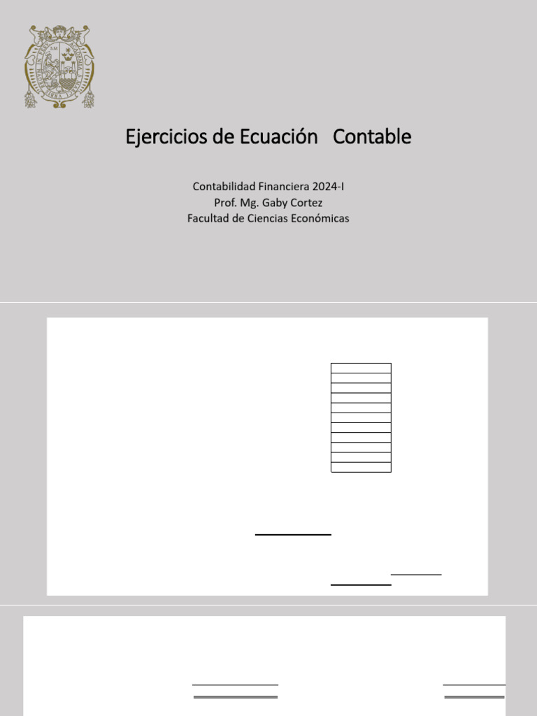 1 Ecuación Contable Ejerci | PDF | Contabilidad | Economias