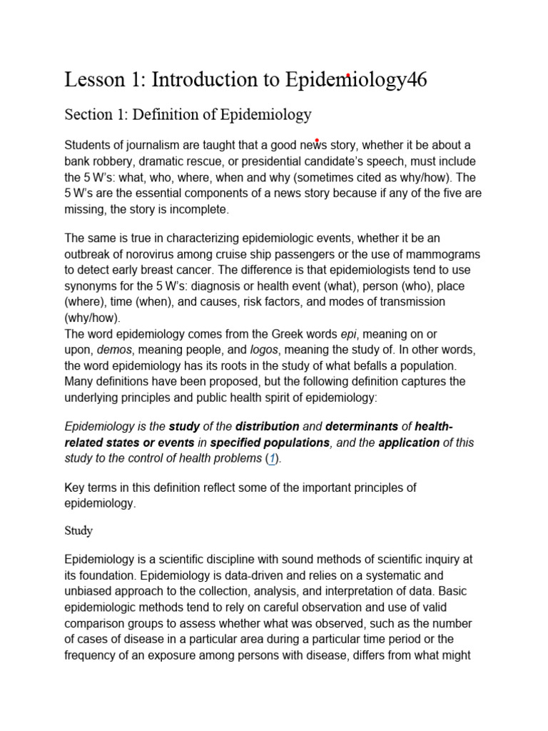 Introduction to Epidemiology Basics | PDF | Epidemiology | Public Health