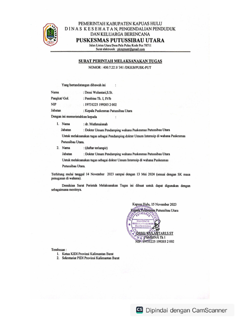 SPMT Putusibau Utara Tanggal 14 November | PDF