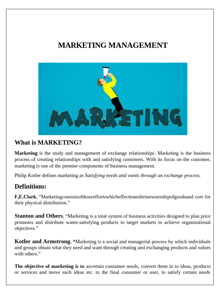 Marketing Management Notes | PDF | Marketing | Market Segmentation