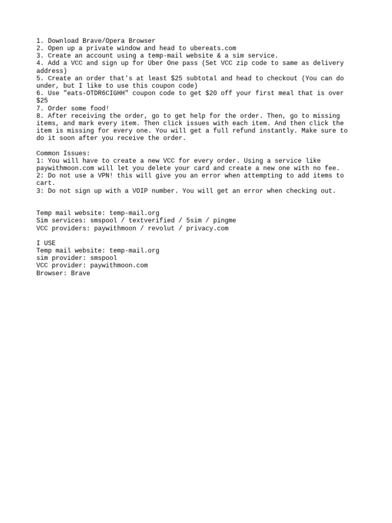 Uber-Eats Method | PDF