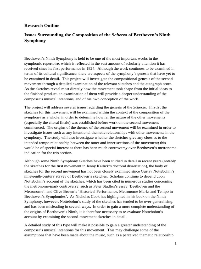 Buurman Research Outline | PDF | Symphony No. 9 (Beethoven) | Musical Forms