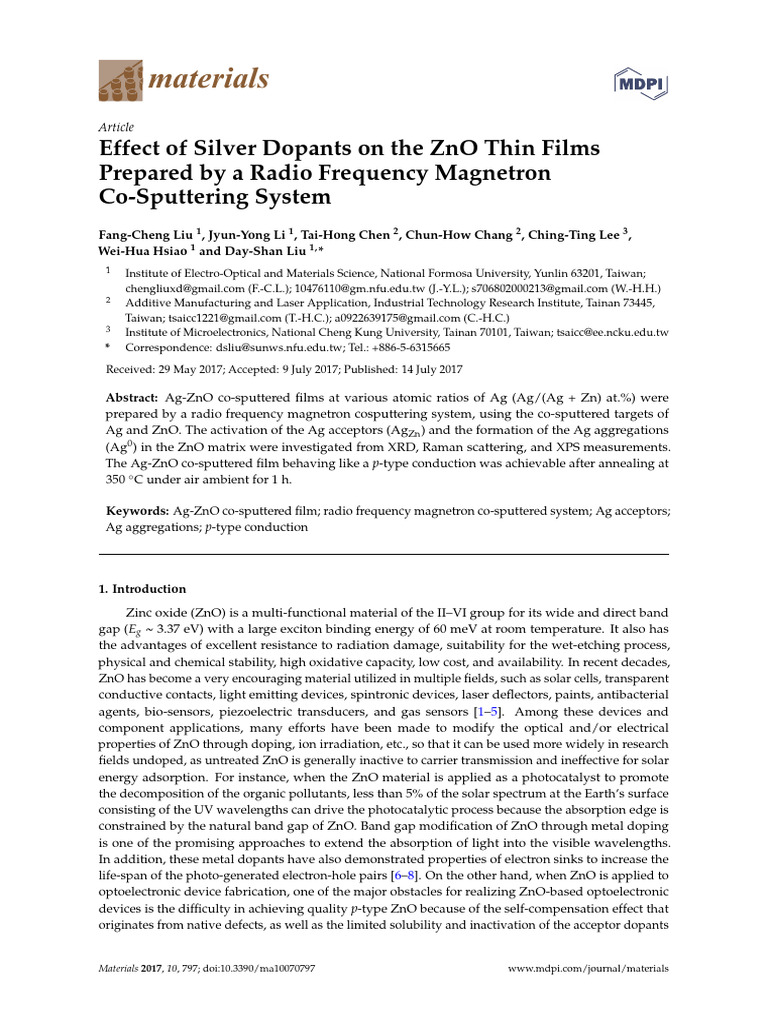Thin Film Coating | PDF | Zinc Oxide | Doping (Semiconductor) Thin Film Coating | PDF | Zinc Oxide | Doping (Semiconductor)