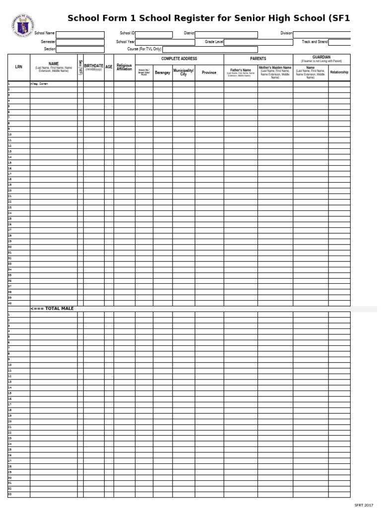 Senior High School Registration Forms | PDF | Family