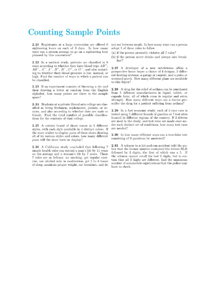 Practice Problem Counting | PDF