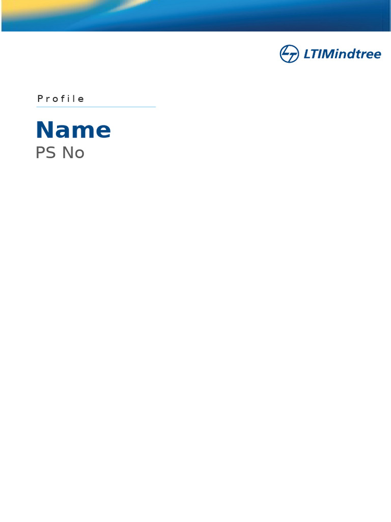 LTIM Profile Name PSNo | PDF