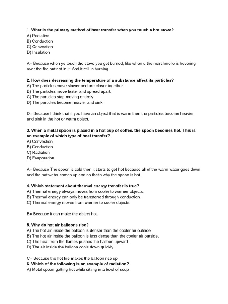 Unit 4 Thermal Energy Review | PDF | Convection | Heat Transfer