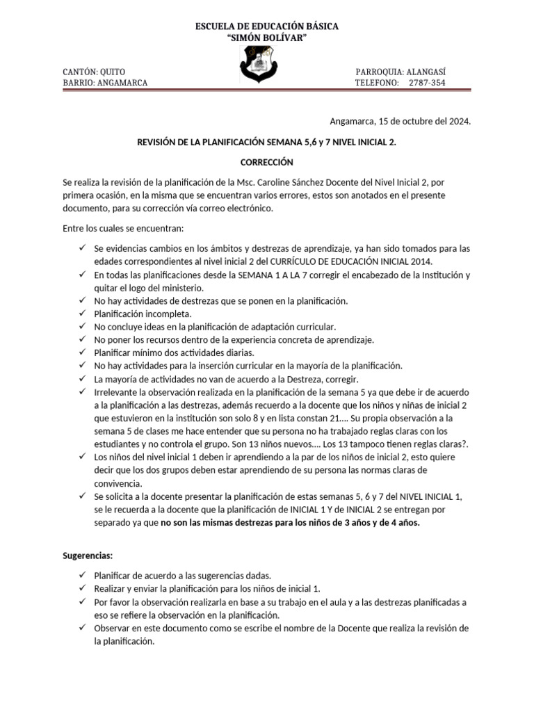 Revision 3 Planis Caroline | PDF | Educación de la primera infancia ...