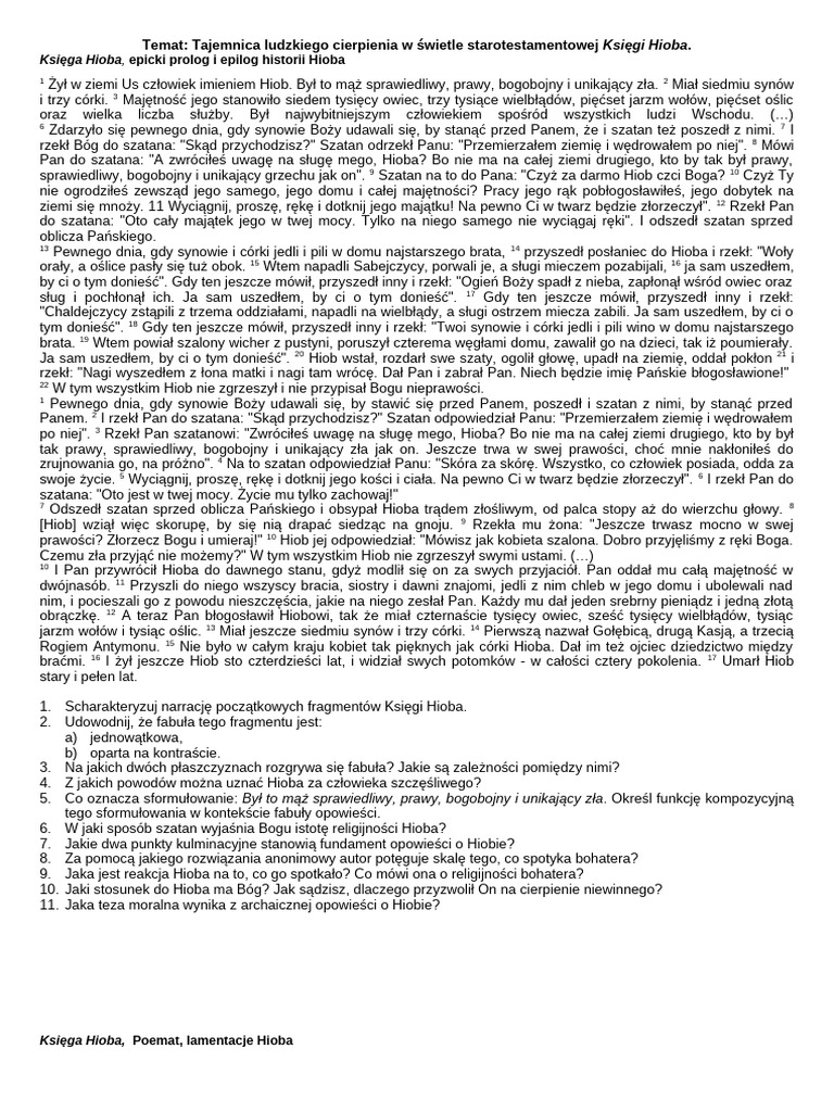 14 Ksiega Hioba | PDF