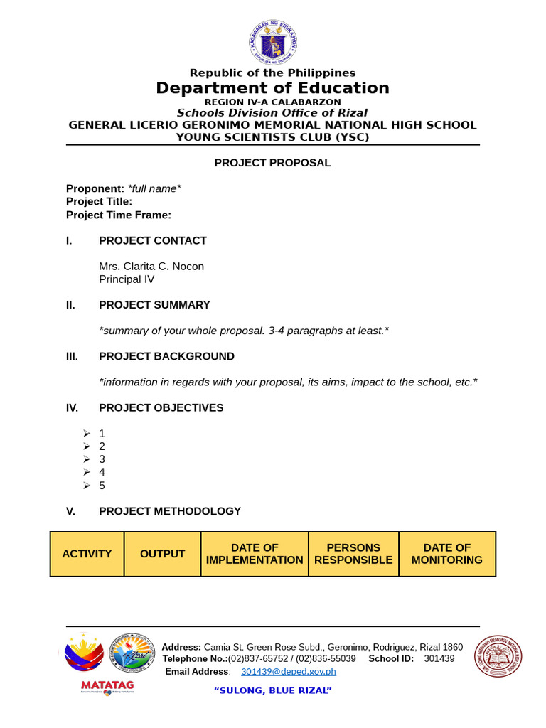 Document 3. Project Proposal Template | PDF