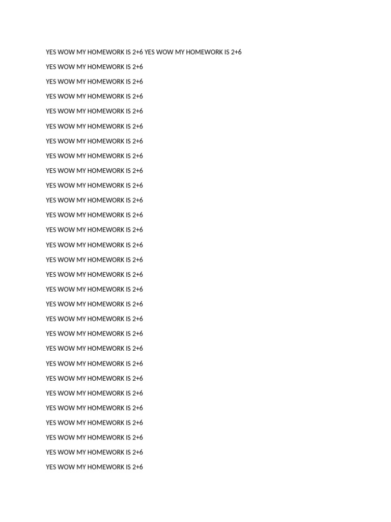 Yes Wow My Homework Is 2 | PDF