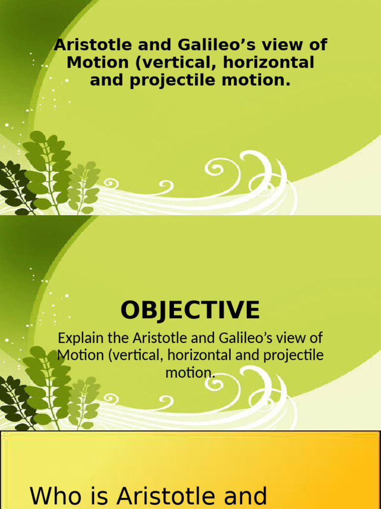 Aristotle and Galileos View of Motion | PDF | Force | Aristotle